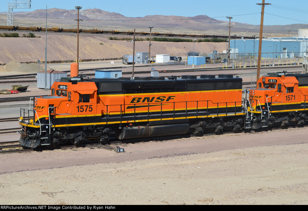 An Ex Santa Fe SD45-2 rebuilt & Repainted Works Barstow Yard